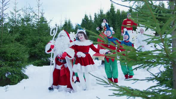Santa Claus and his elves dancing, Stock Footage | VideoHive