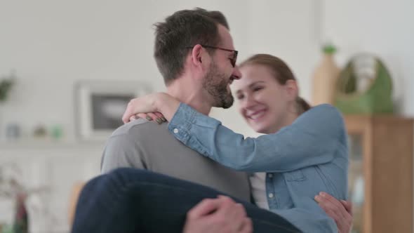 Close Up of Man Swirling While Lifting Woman in Arms, Stock Footage