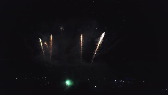 Fireworks in the Night Sky Shooting From the Air, Stock Footage | VideoHive