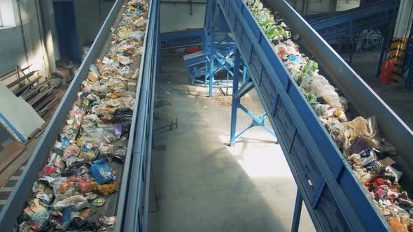Moving Garbage on Conveyors, Stock Footage | VideoHive