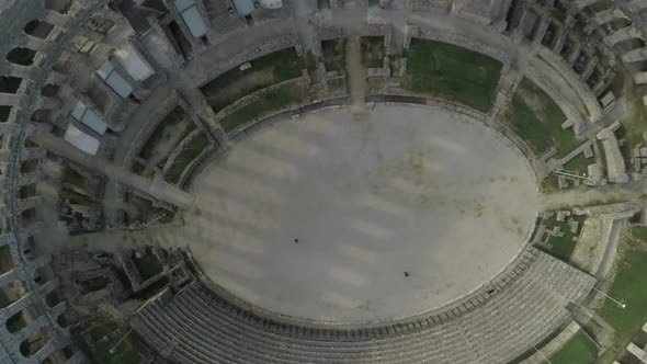 Aerial view of the Roman Arena in Pula, Stock Footage | VideoHive