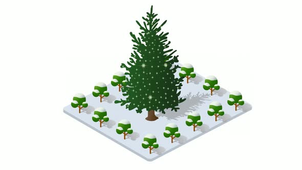 Winter animation Christmas snowy tree, Motion Graphics | VideoHive