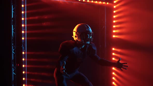 Silhouette of Aggressively Screaming Athlete Getting Ready to Play ...