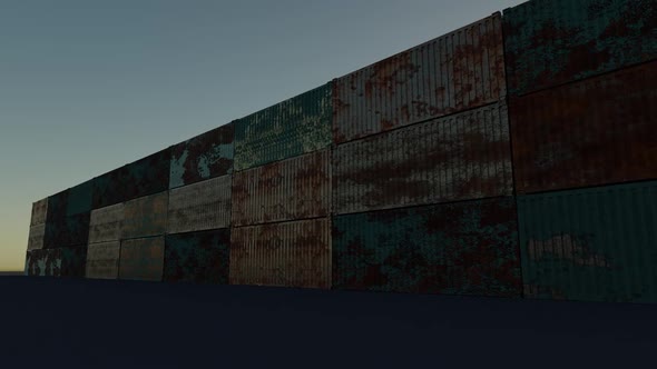 Rusted Containers stacked on each other, Motion Graphics | VideoHive