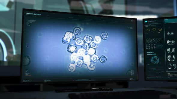 Microbiology research of the bacteria multiplication process at the ...