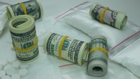 Dirty Drug Cartel Money From The Sale Of Cocaine And Narcotic Tablets ...