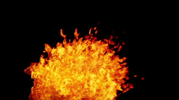 The Fire Is Burning To The Right Due To The Wind Isolated by Alpha ...