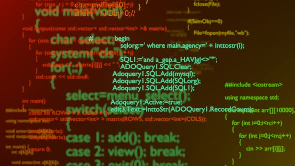 Programming code. Programming language strings. Programming concept. Coding., Motion Graphics