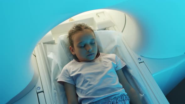 Top-View of Girl Doing MRI Procedure, Stock Footage | VideoHive