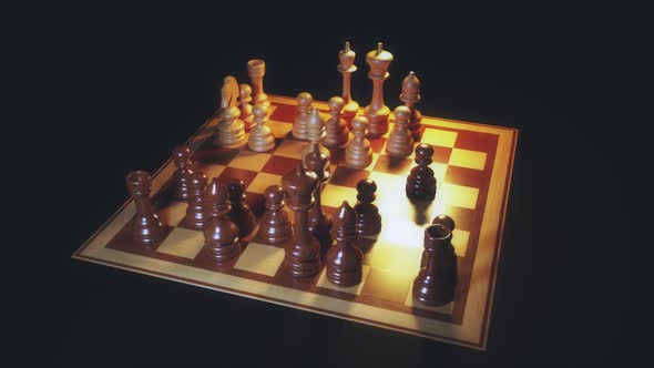 Rotating Top View Chess Board Game Play Background Hd, Motion Graphics