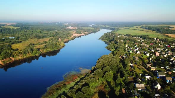 Western Dvina River And Summer Cottages 10, Stock Footage | VideoHive