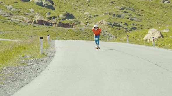 Cinematic downhill longboard session, Stock Footage | VideoHive