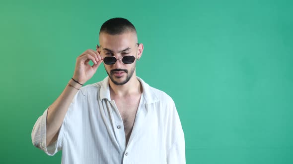 Man Taking Off Glasses Stock Footage Videohive