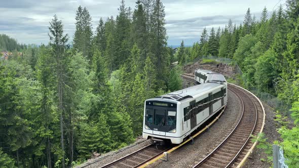 Oslo Norway Metro Subway in the forest 4k, Stock Footage | VideoHive