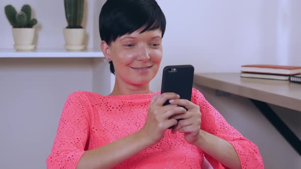 Lady Messaging on Mobile , Stock Footage | VideoHive