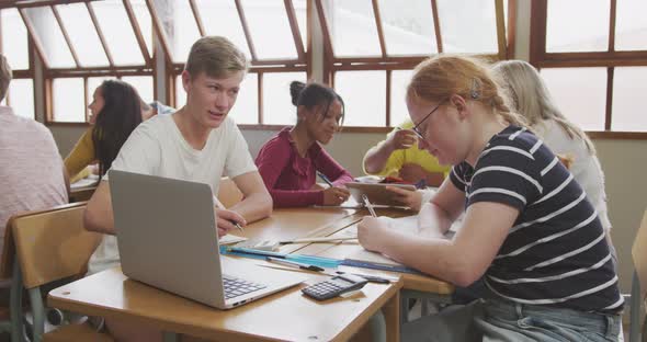Students working together in high school class, Stock Footage | VideoHive
