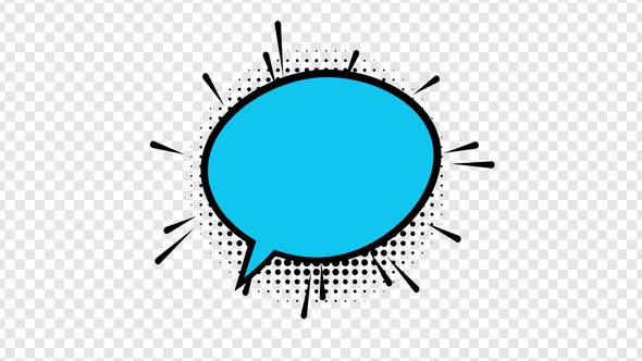 Comic Burst Bubble Blue Call Out Text Popup Animation, Motion Graphics
