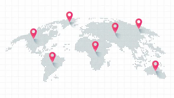 World Pin Point Location Map Animation, Motion Graphics | VideoHive