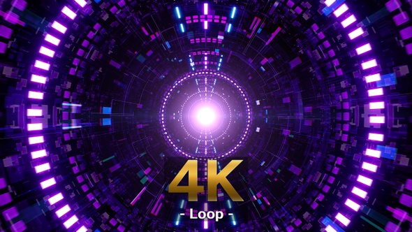 Neon Cyber World Tunnel, Motion Graphics | VideoHive
