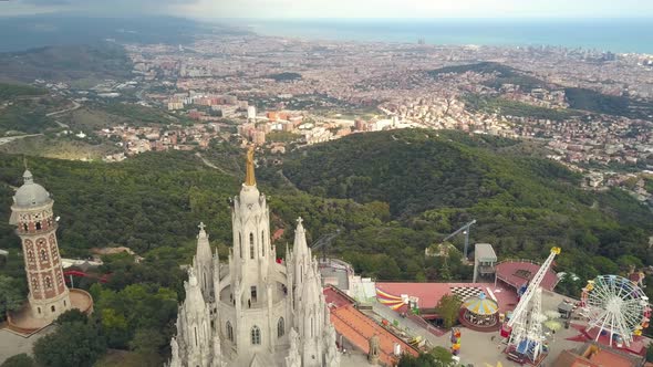 Aerial View of Tibidabo, Stock Footage | VideoHive