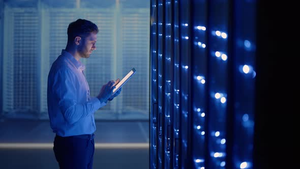 IT Technician in Data Center Digital Server Room Controlling Work of ...