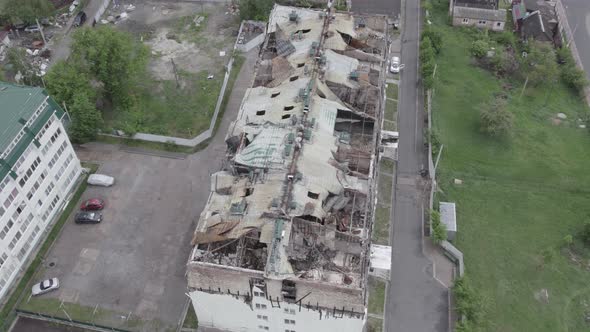 Wartorn Building in Stoyanka Bucha District Ukraine, Stock Footage