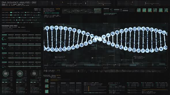 Holographic Display of Advance DNA Sequence Analysis 01, Motion Graphics