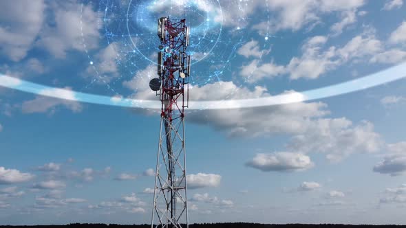 Animated visualization of mobile network signals originating from a ...