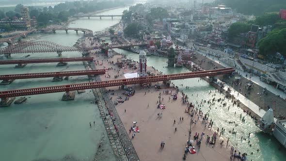 City of Haridwar state of Uttarakhand in India seen from the sky, Stock ...