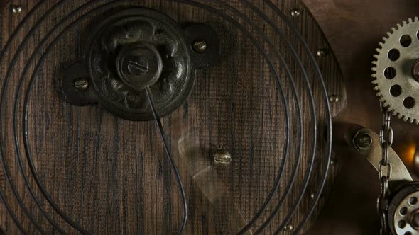 Steampunk, the Pendulum Beats Off Seconds, Part of the Mechanism of a ...