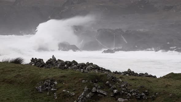 Huge Waves Crashing Into the Rocks of Glen Bay By Glencolumbkille in ...