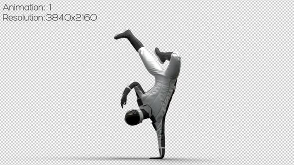 Astronaut Performing Break Dance Freeze, Motion Graphics | VideoHive