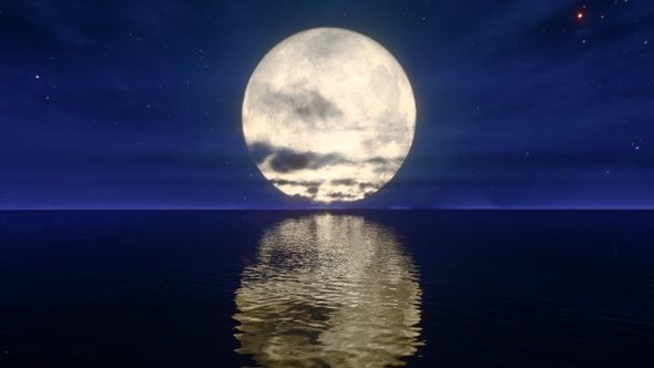 Full Moon on Horizon, Motion Graphics | VideoHive