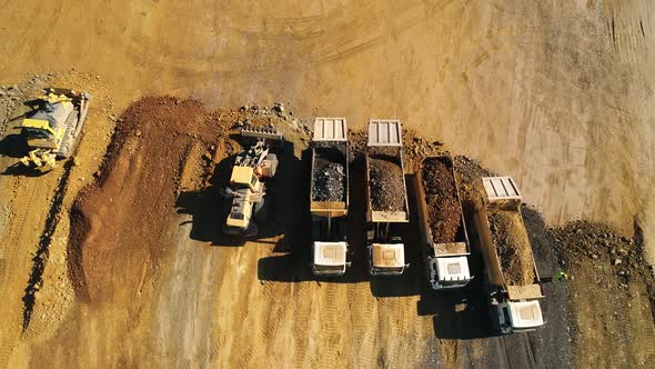 Aerial View Dump Trucks Working, Stock Footage | VideoHive