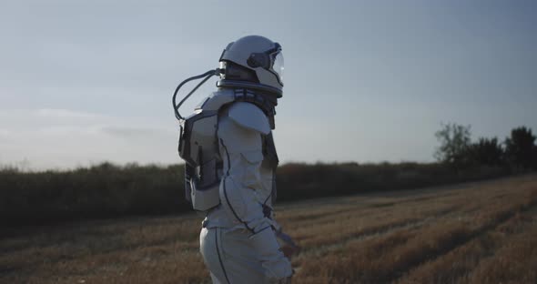Man in Space Suit Walking, Stock Footage | VideoHive