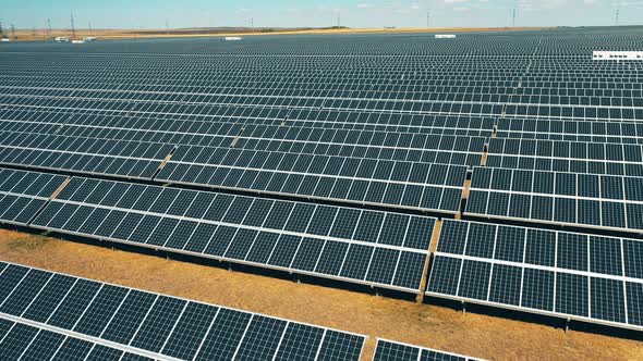 Field with a Solar Electric Generating Station on It, Stock Footage