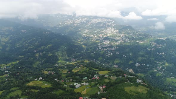 Rumtek Monastery area in Sikkim India seen from the sky, Stock Footage