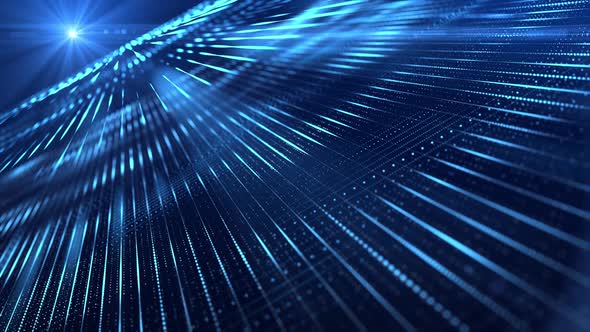 Digital glowing neon lines transformation Binary code Programming ...