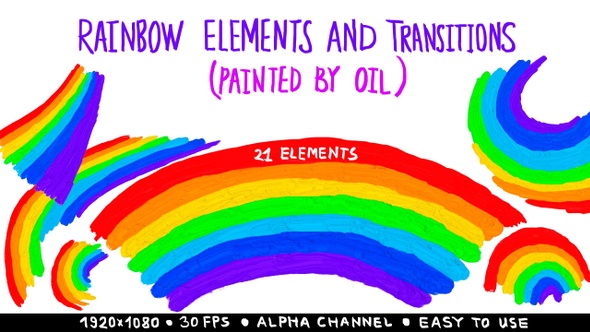 Rainbow Elements And Transitions, Motion Graphics | VideoHive