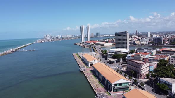 Tourism landmark at Recife Brazil. Capital city of Pernambuco state ...