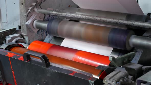 Industrial process of making envelopes in a factory, Stock Footage