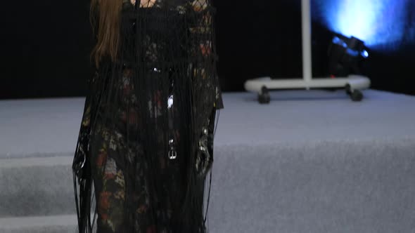 Asian Japanese Origin Woman Model Walks on Podium, Stock Footage ...