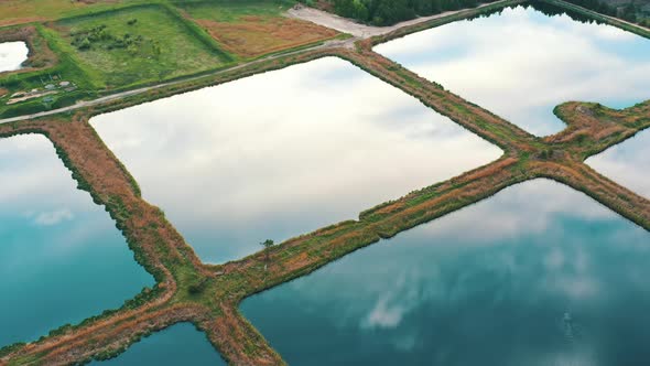 Aerial View Retention Basins Wet Pond Wet Detention Basin Or Stormwater ...