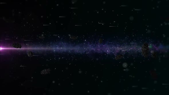 Asteroids flying in space, Rocks and debris flying through space after ...