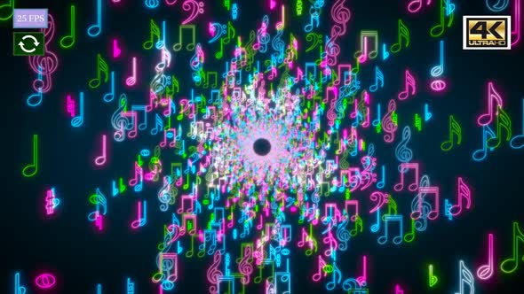 Music Notes Vj A4 4K, Motion Graphics | VideoHive