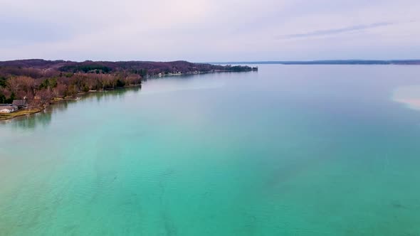 Drone shot of Torch Lake, Michigan, Stock Footage | VideoHive