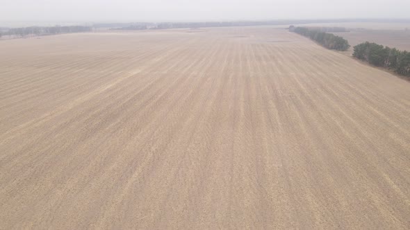 Empty Plowed Field in Autumn Aerial View, Stock Footage | VideoHive