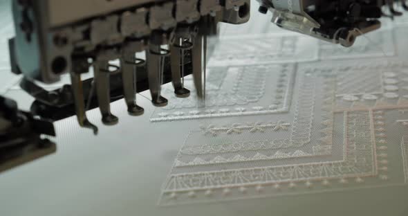 Garment Factory Industrial Embroidery Machine , Stock Footage | VideoHive