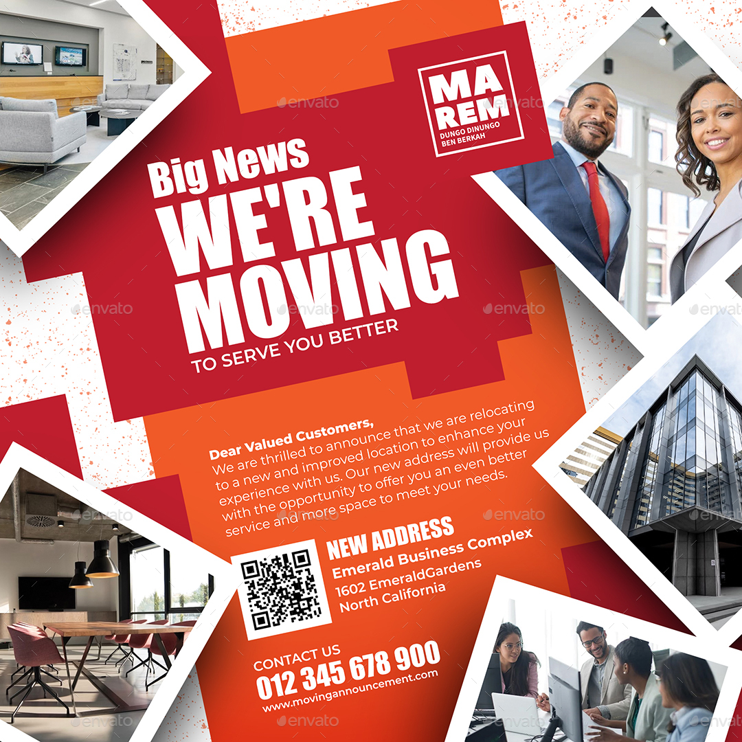 Moving Announcement Flyer and Social Media, Print Templates | GraphicRiver