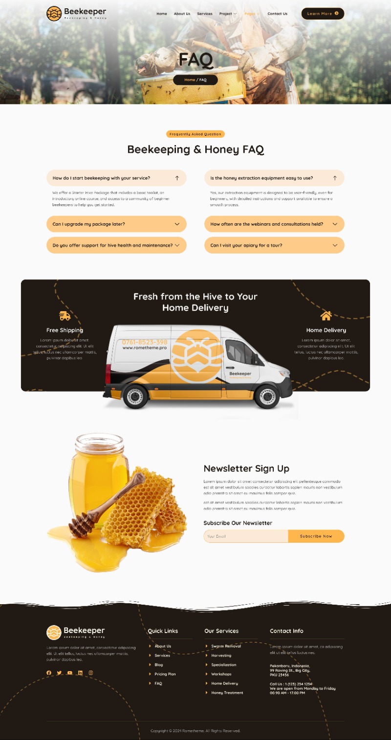 Beekeeper - Beekeeping & Honey Elementor Template Kit by Rometheme